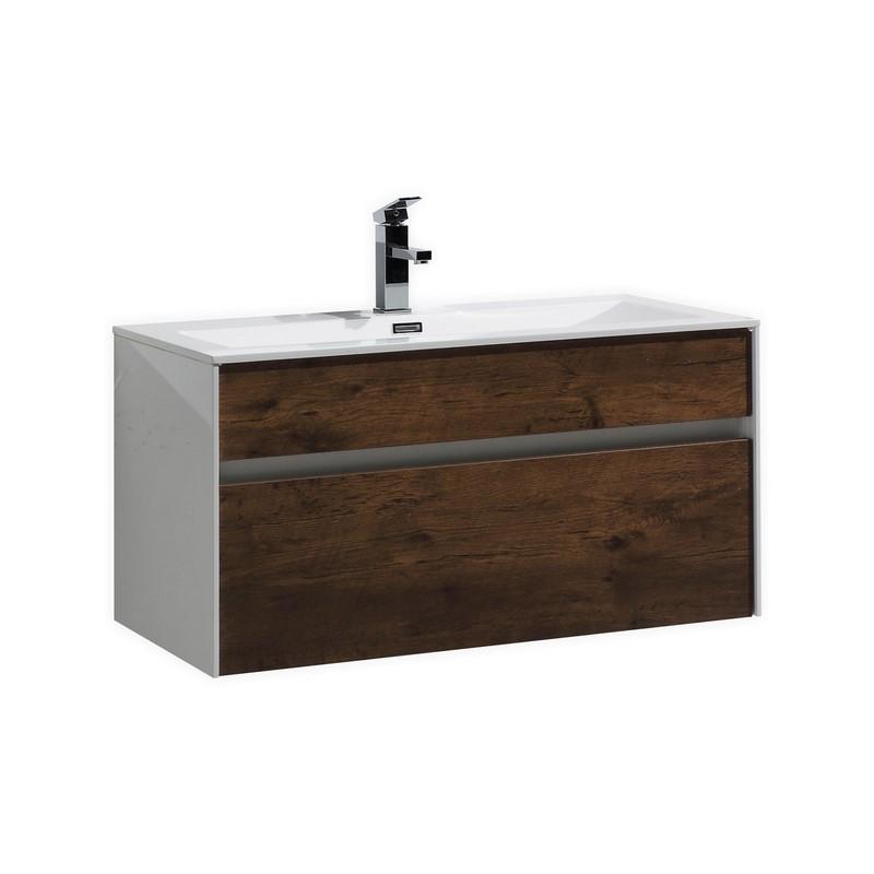 Fitto 36" Rose Wood Wall Mount Modern Bathroom Vanity – KITCHEN ...